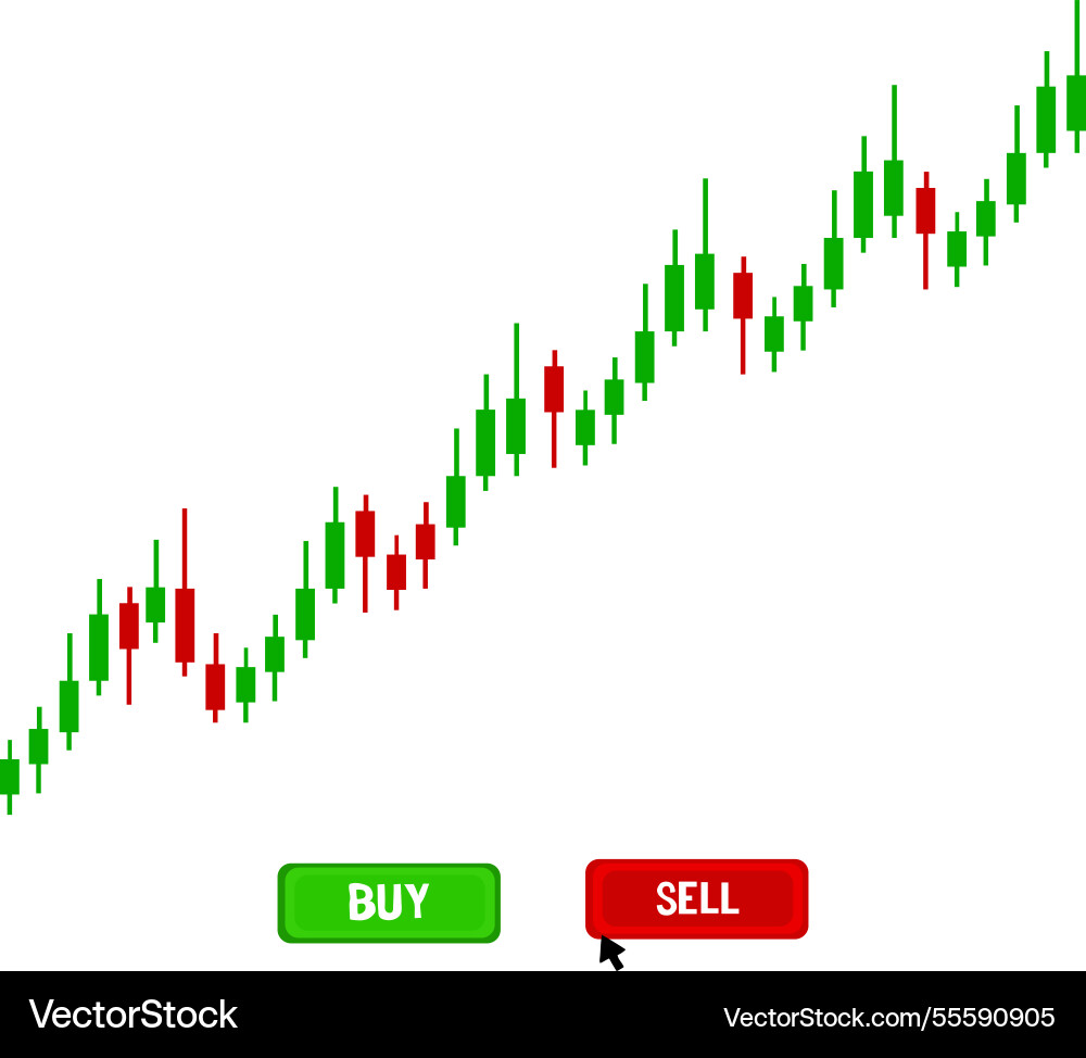 Green red candlestick chart Royalty Free Vector Image
