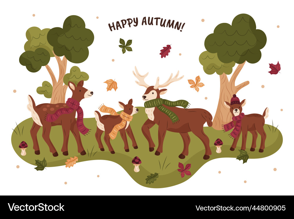 Hand drawn autumn background design Royalty Free Vector