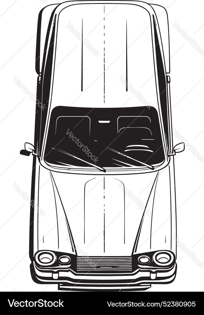 Horizon hatchback top view car design overhead Vector Image