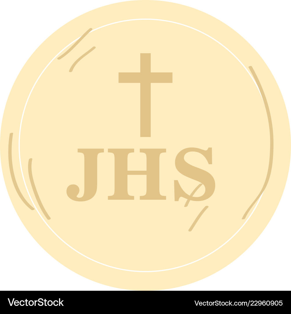 Isolated christian hostia Royalty Free Vector Image