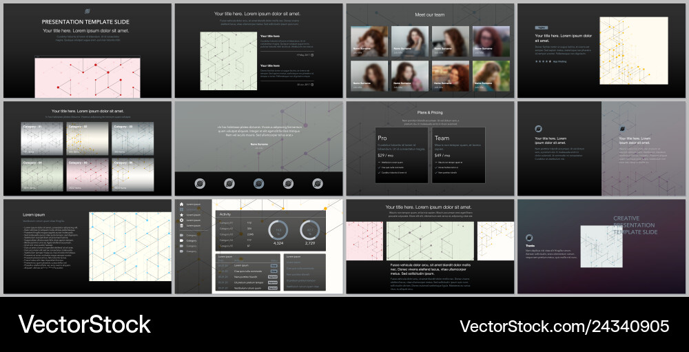 Minimal presentations portfolio templates Vector Image