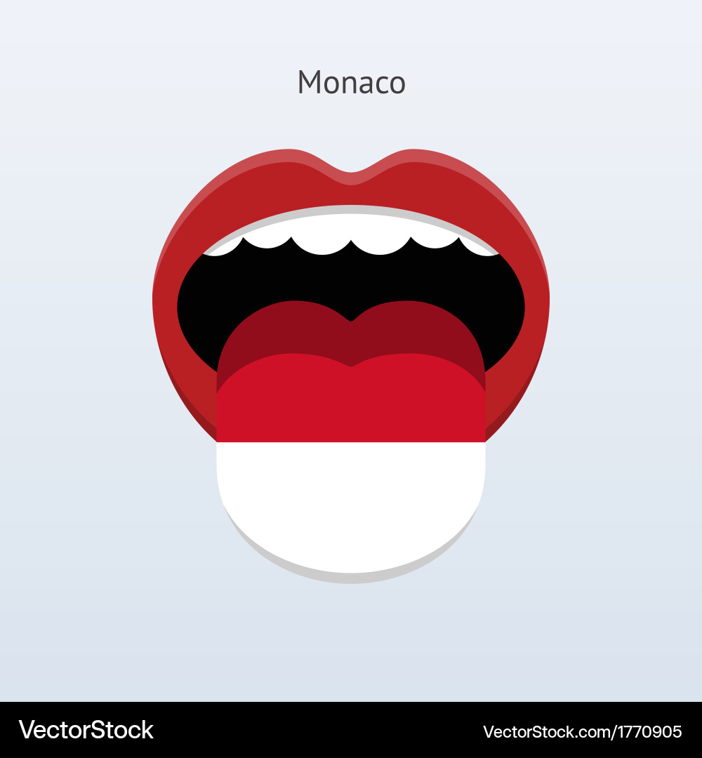 Monaco language abstract human tongue Royalty Free Vector
