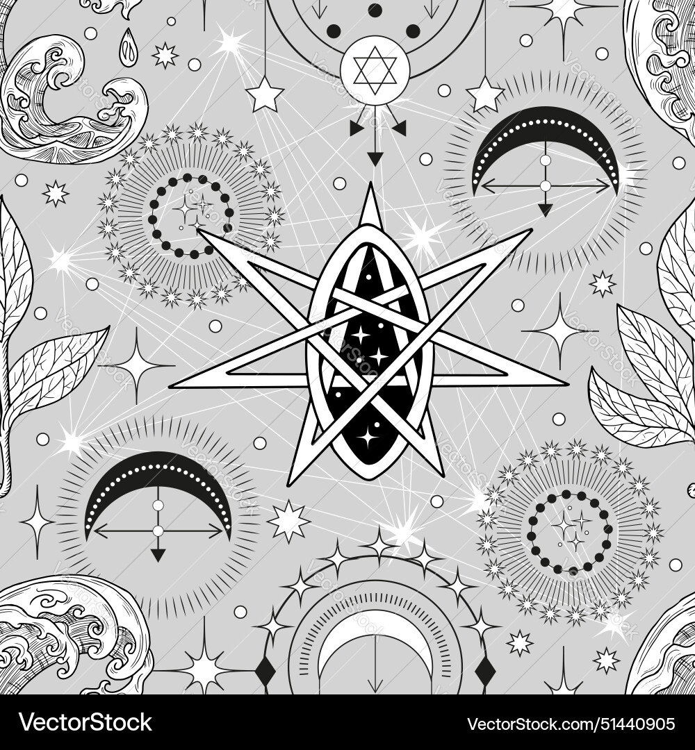 Seamless pattern with hands of fortune teller Vector Image