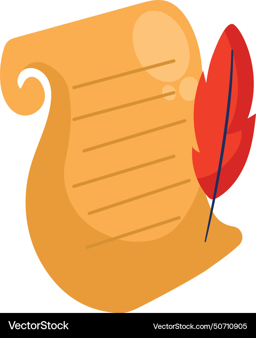 Theater poem and feather Royalty Free Vector Image