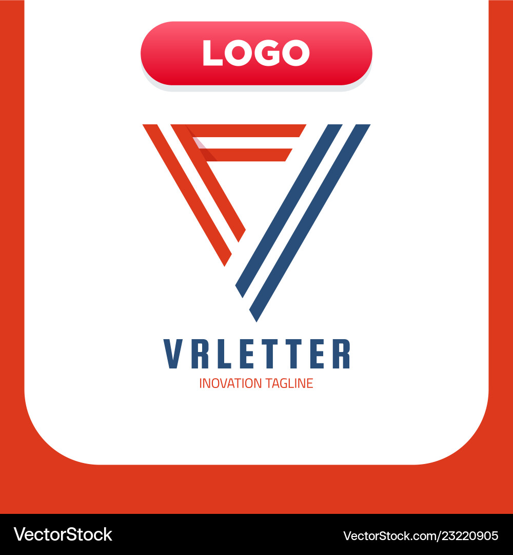 Vr monogram logo design template virtual reality Vector Image