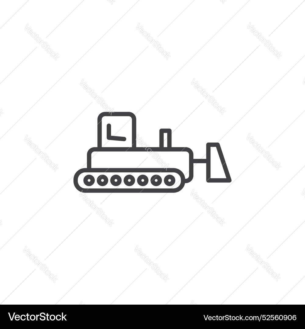 Bulldozer icon set on white background Royalty Free Vector