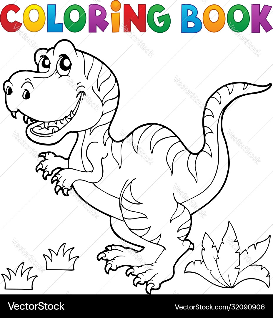 Coloring book dinosaur theme 5 Royalty Free Vector Image
