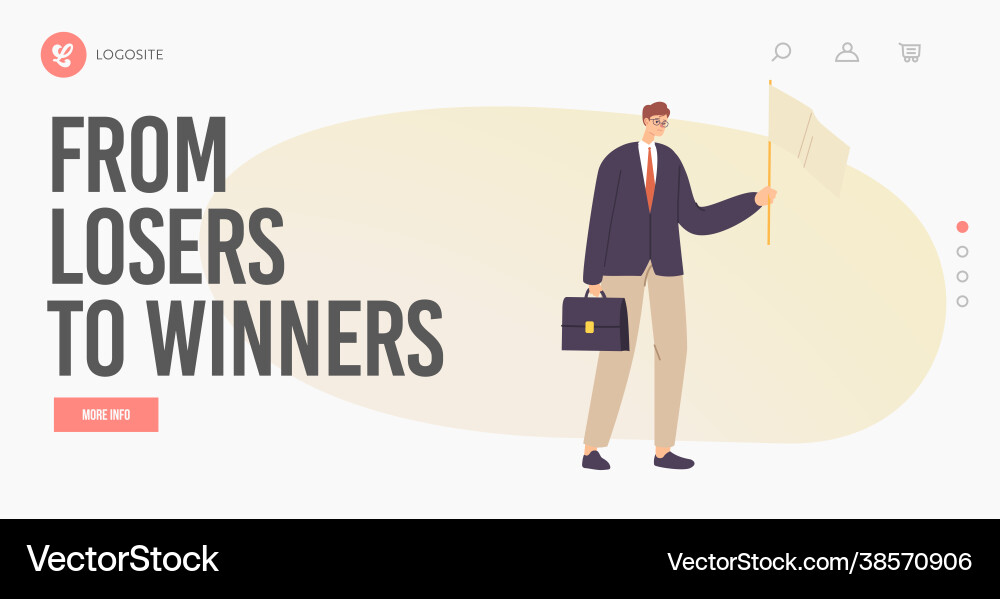 From losers to winners landing page template Vector Image