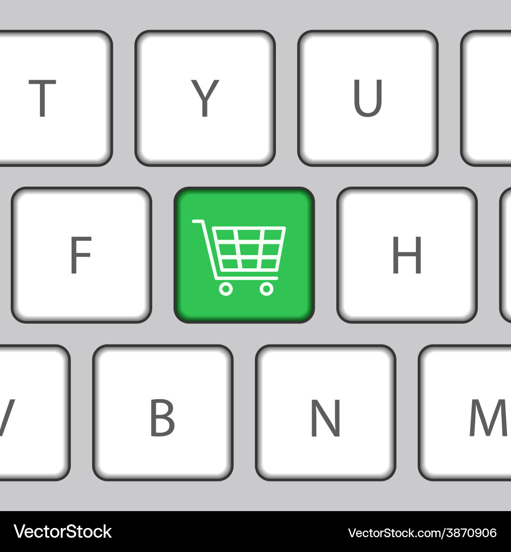 Keyboard with shopping cart Royalty Free Vector Image