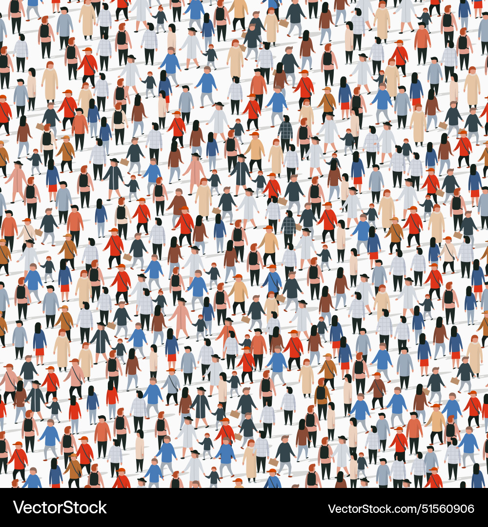Large group of people seamless background Vector Image