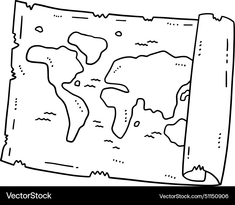 Map isolated coloring page for kids Royalty Free Vector