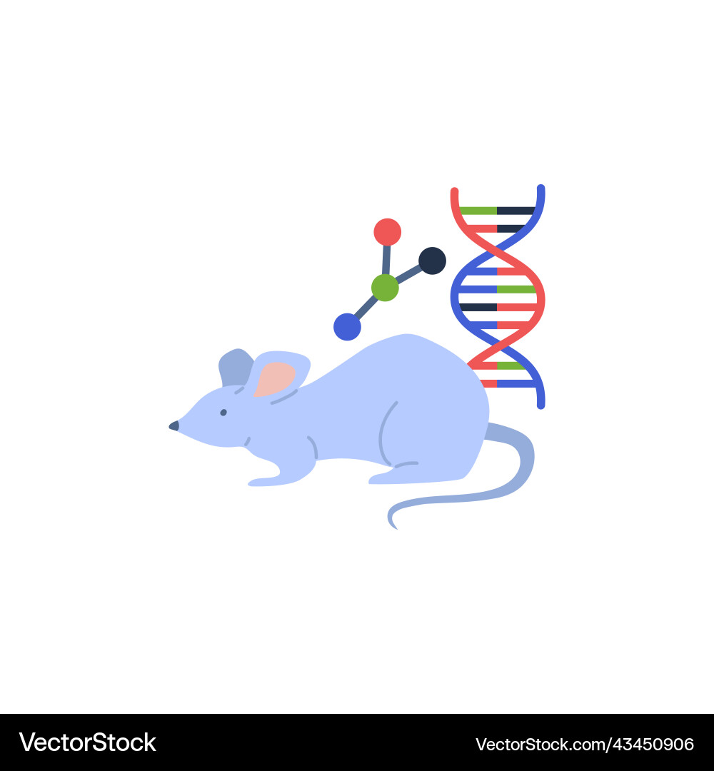 Mouse with dna for genetic and bioengineering Vector Image