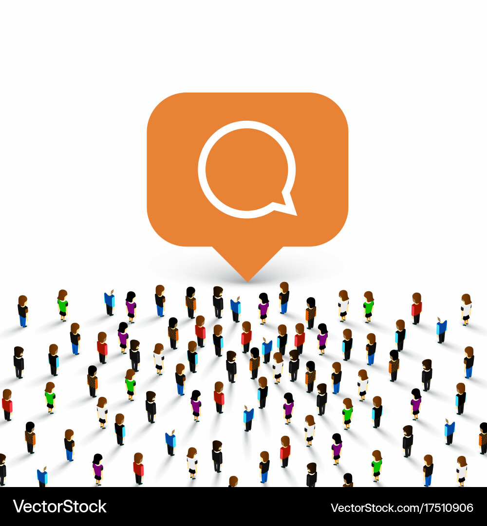 People group chat icon frame Royalty Free Vector Image