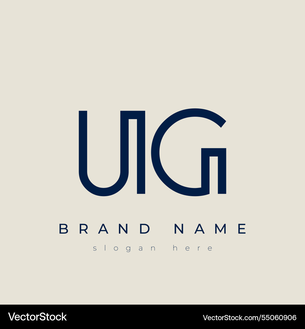 Ug alphabet letter icon logo Royalty Free Vector Image