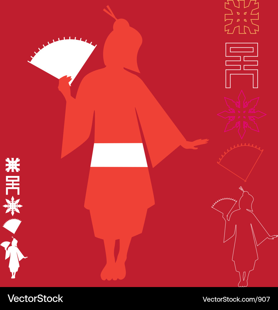 Asian graphic elements Royalty Free Vector Image