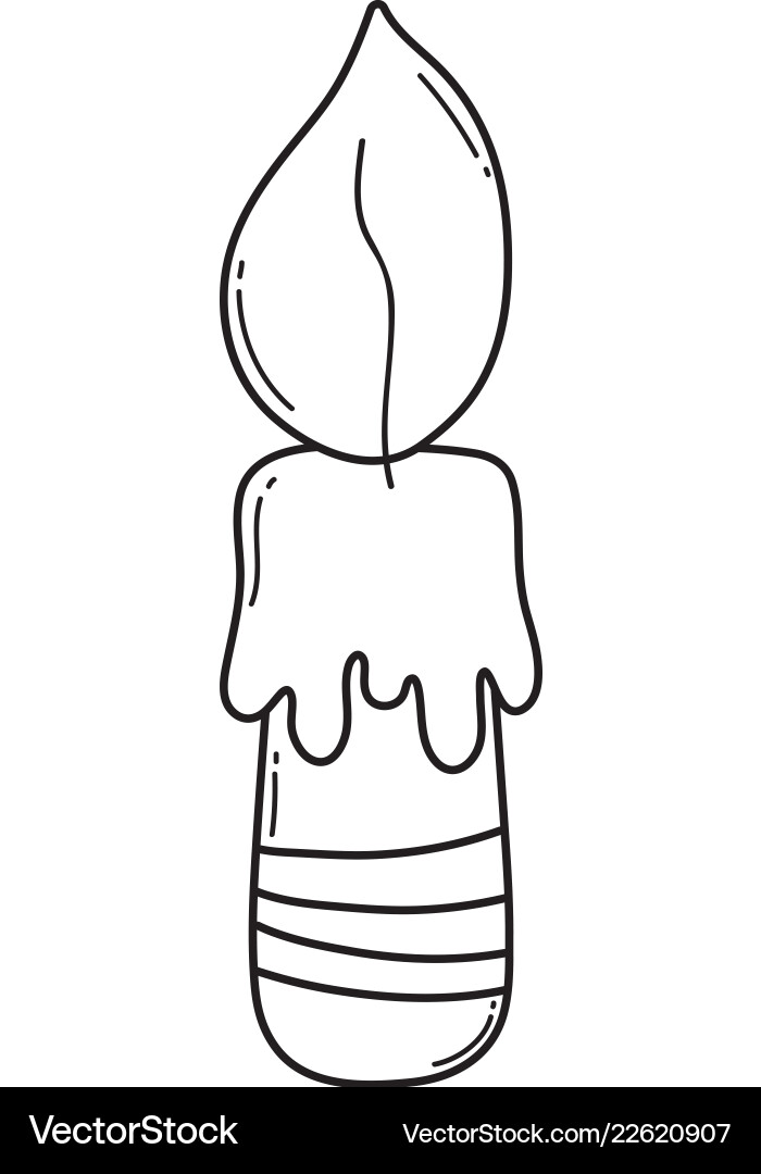 Birthday candle cartoon black and white Royalty Free Vector