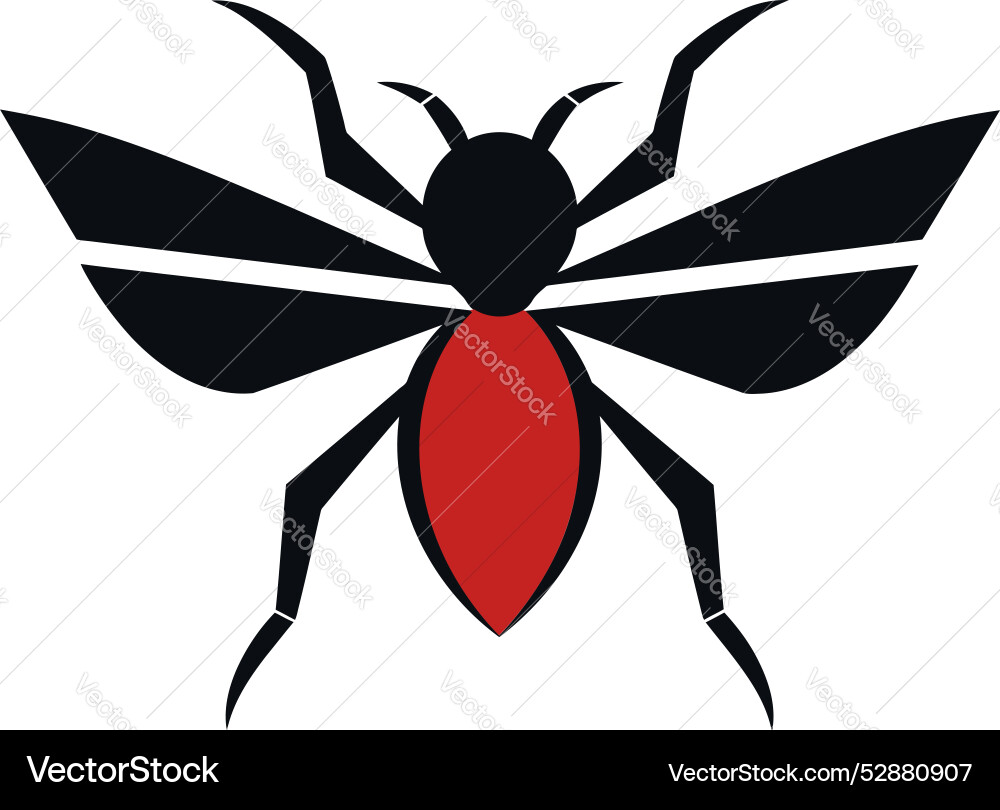 Black beauty insect logo ink tarantula hawk Vector Image