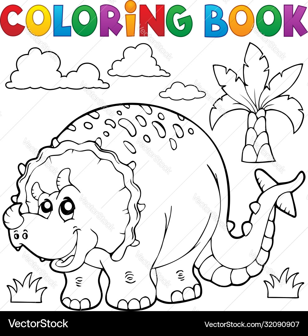 Coloring book dinosaur theme 6 Royalty Free Vector Image