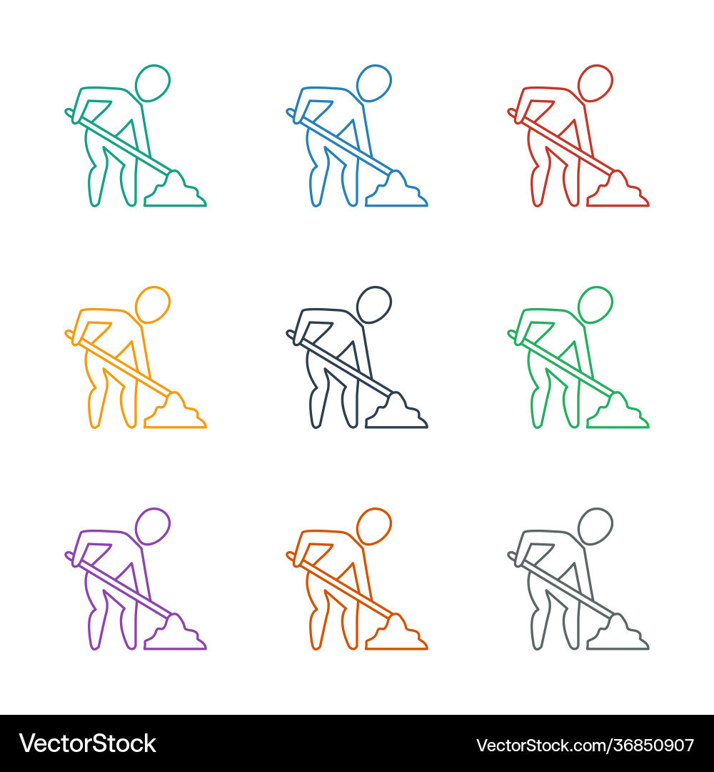 Digging man Ikone weiß Hintergrund Lizenzfreier Vektor