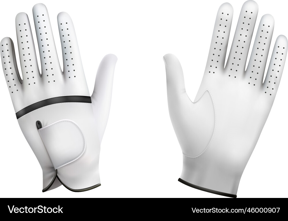 Golf gloves realistic composition Royalty Free Vector Image