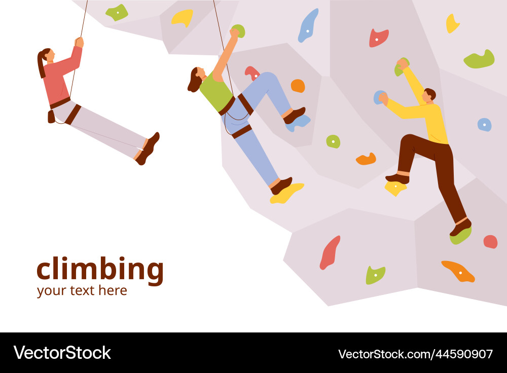 Indoor Rock Climbing Royalty Free Vector Image