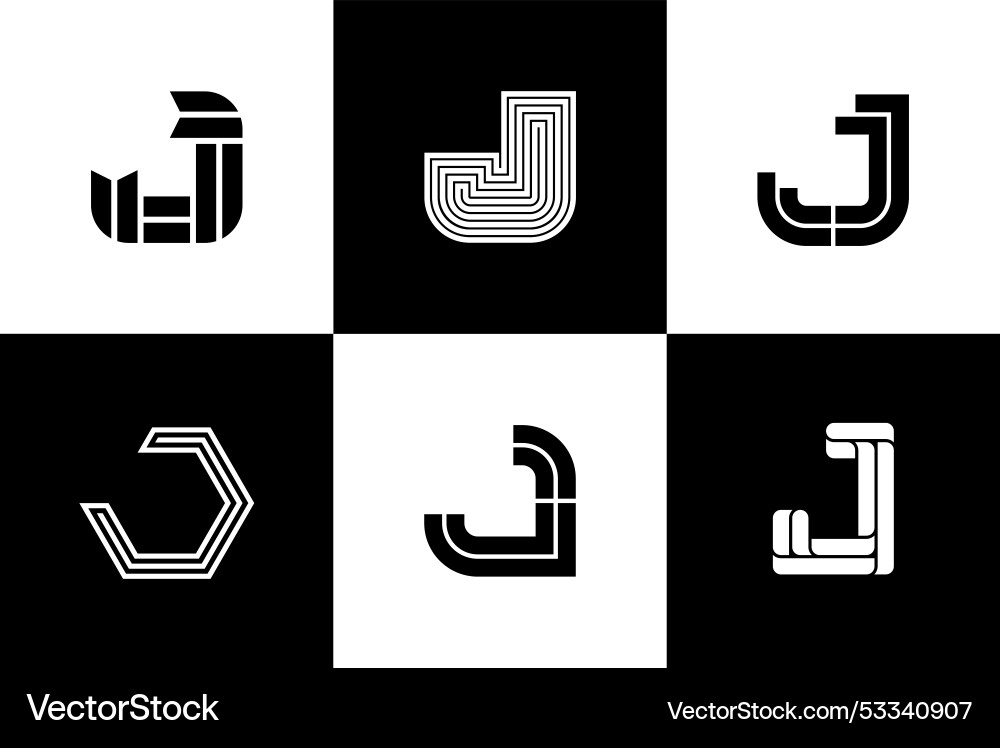 Letter j fonts and logo design Royalty Free Vector Image