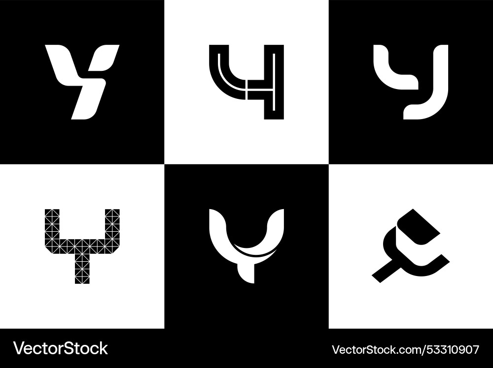 Letter y fonts and logo design Royalty Free Vector Image