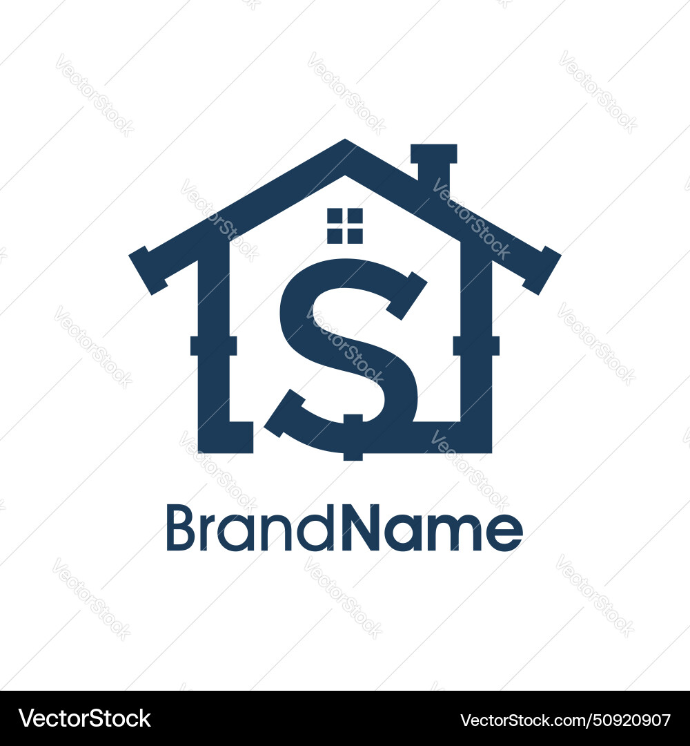 Modern initial s home plumbing logo Royalty Free Vector