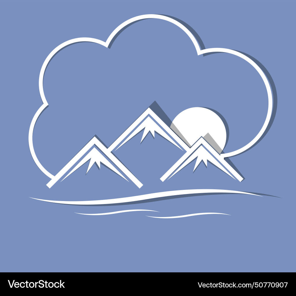 Mountains with cloud Royalty Free Vector Image