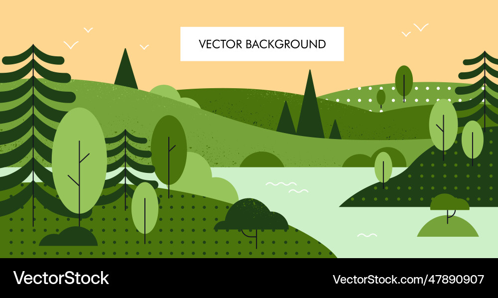 Nature landscape natural background green tree Vector Image