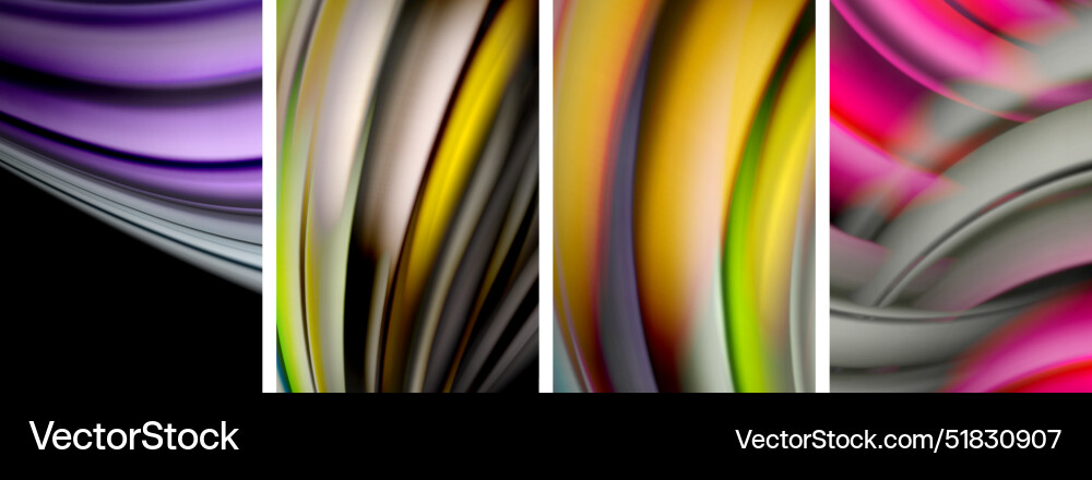 Rainbow style fluid color wave line background Vector Image