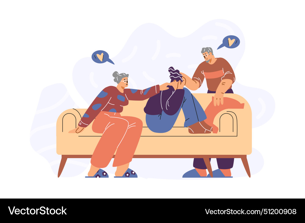 A showing moment of empathy Royalty Free Vector Image