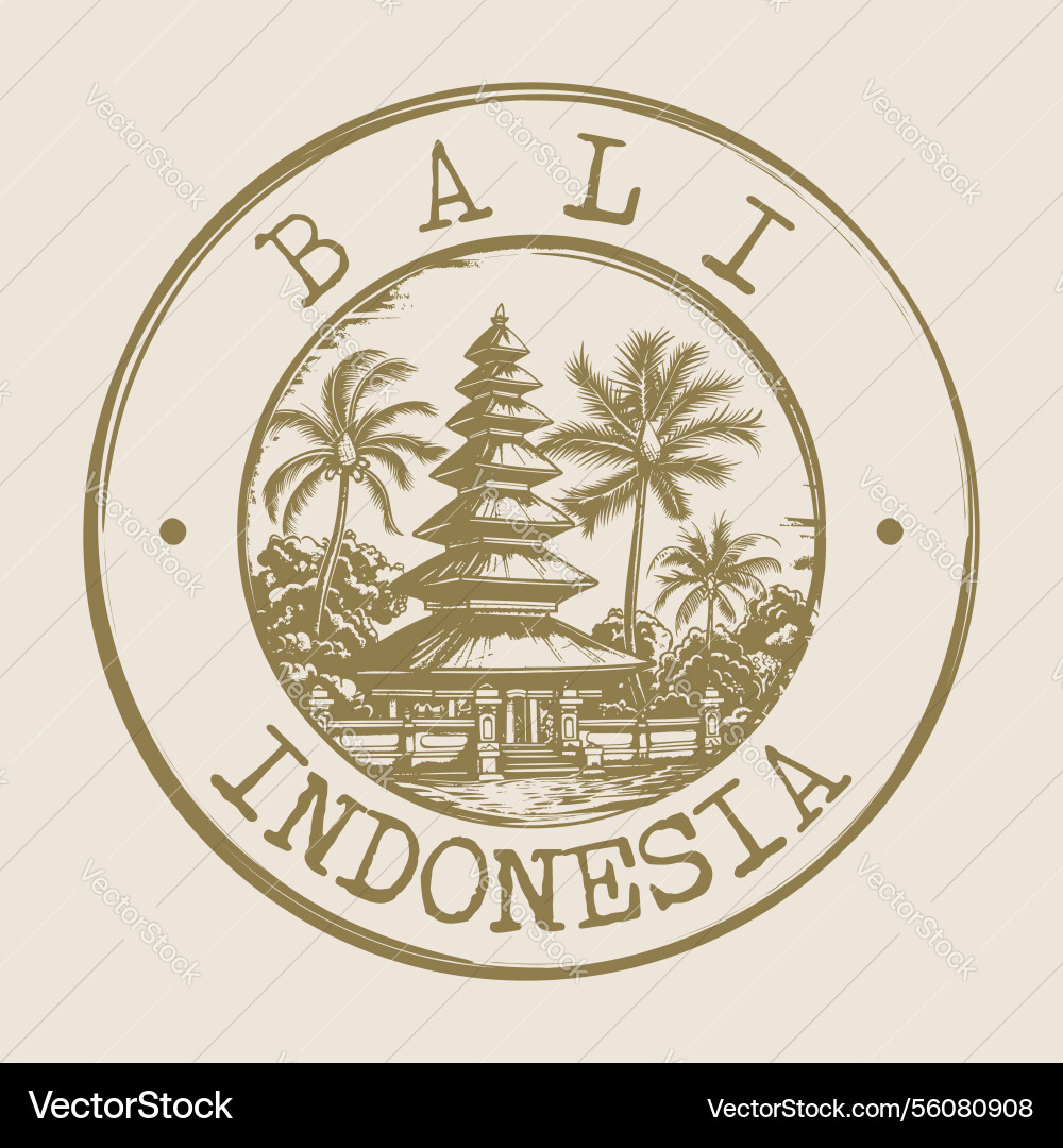 Bali indonesia stamp city Royalty Free Vector Image