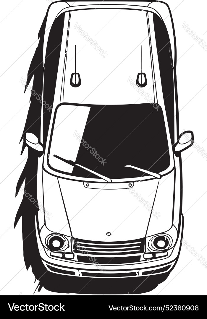 Birds eye cruiser top view car icon overhead Vector Image