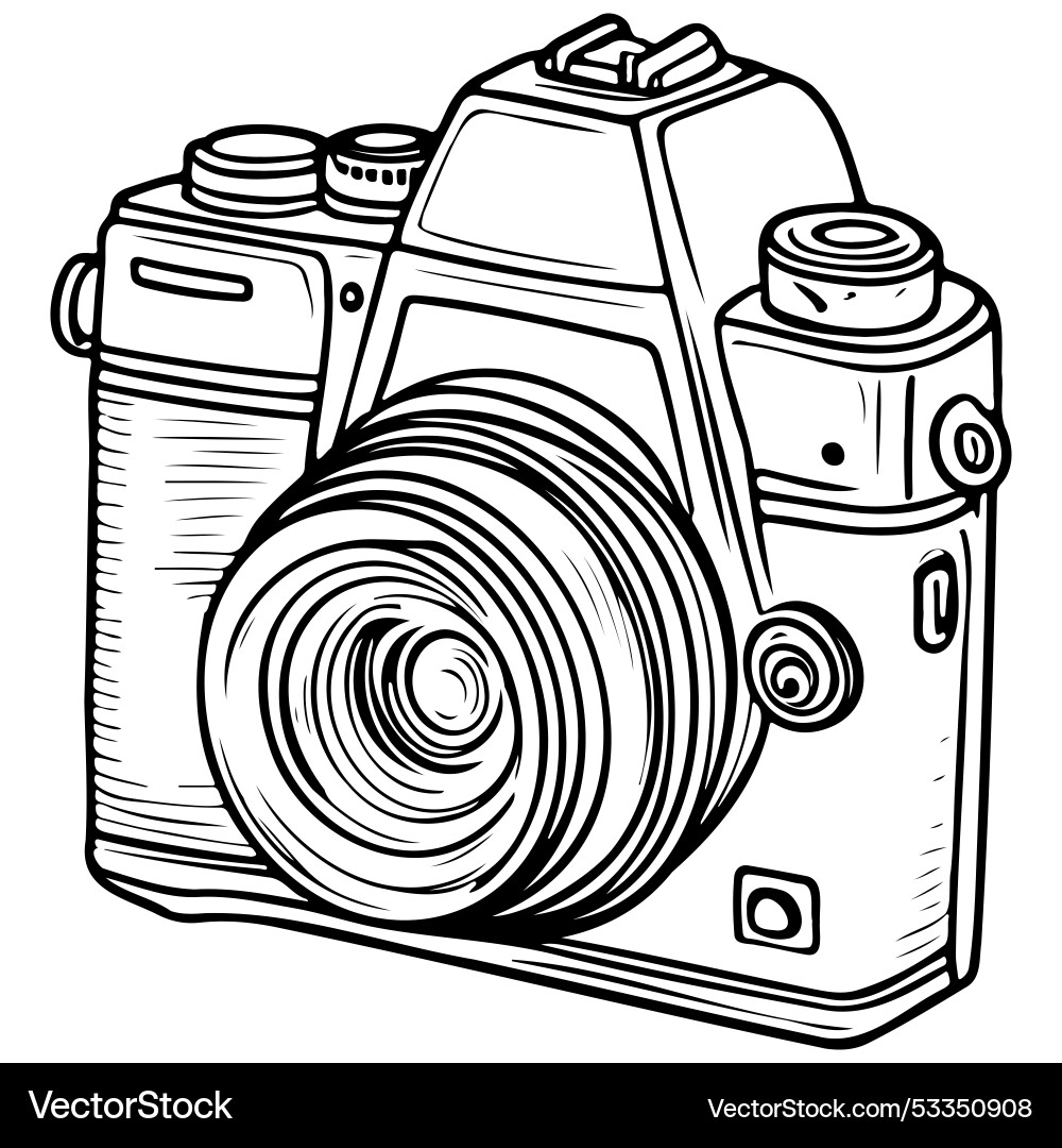 Camera Line Drawing Camera Line Art Camping Icon Afbeelding Door