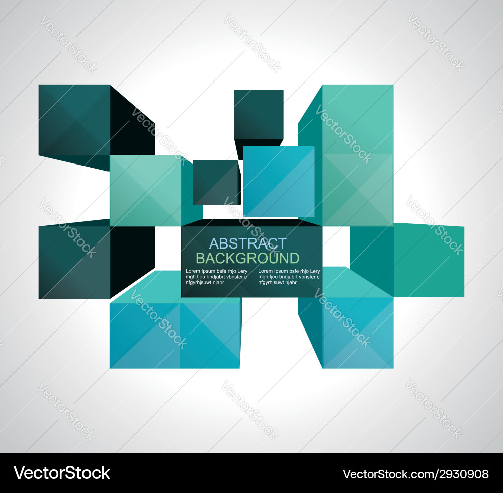 Colorful 3d cubes background - design concept Vector Image