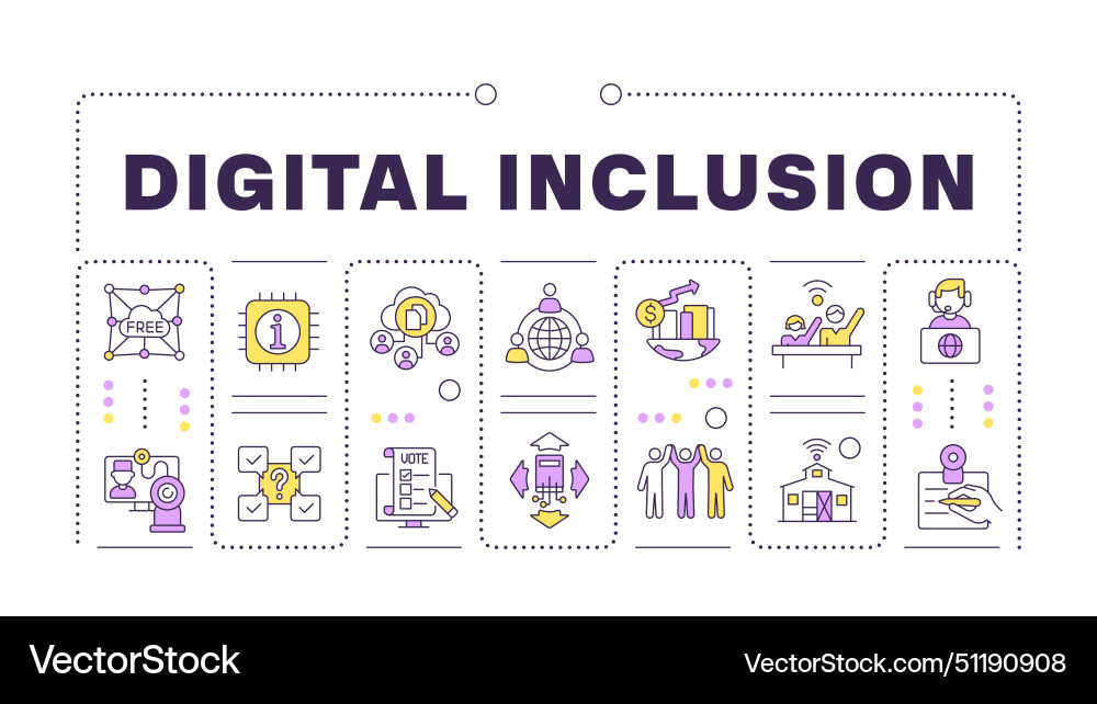 Digital inclusion word concept isolated on white Vector Image