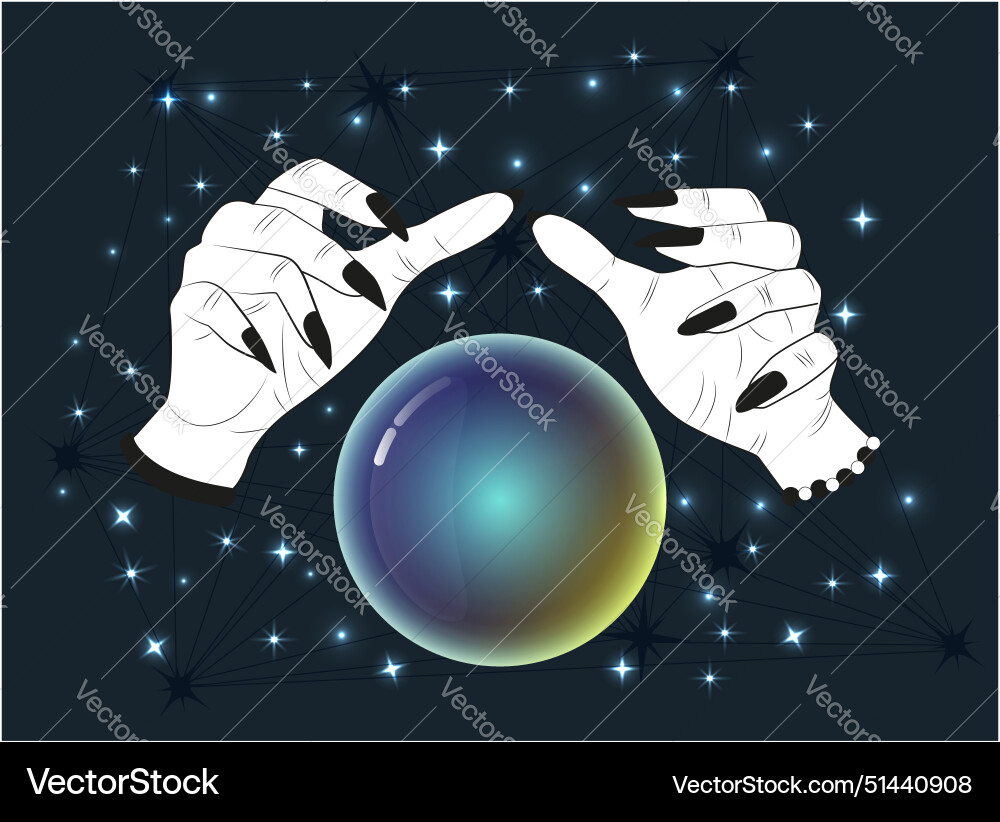 Hand drawn with colorful magic crysta Royalty Free Vector