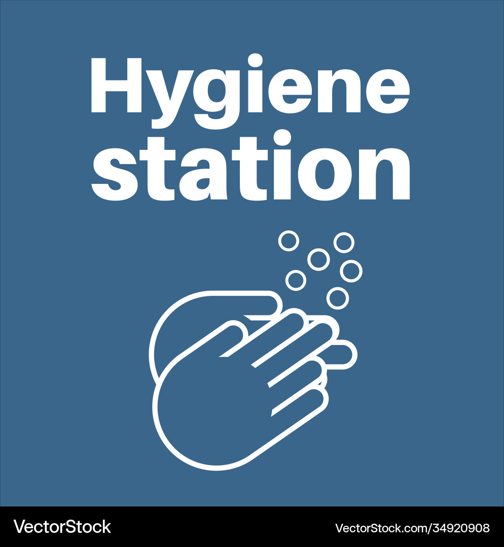 Hand hygiene station symbol sign Royalty Free Vector Image
