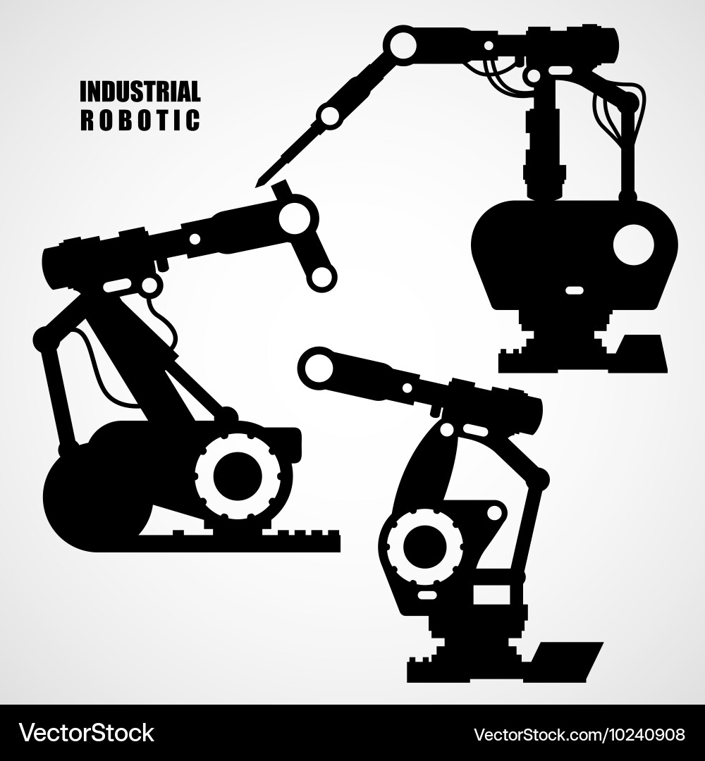 Industrial robotics - conveyor machinery tools Vector Image