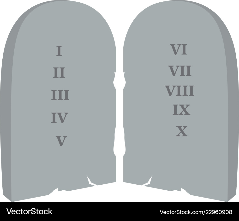 Pair of stones with laws christian object Vector Image