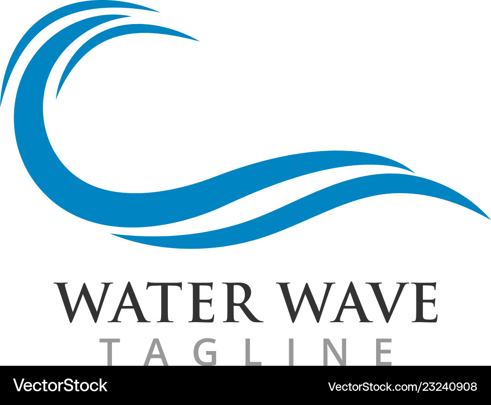 Water wave graphic design template Royalty Free Vector Image