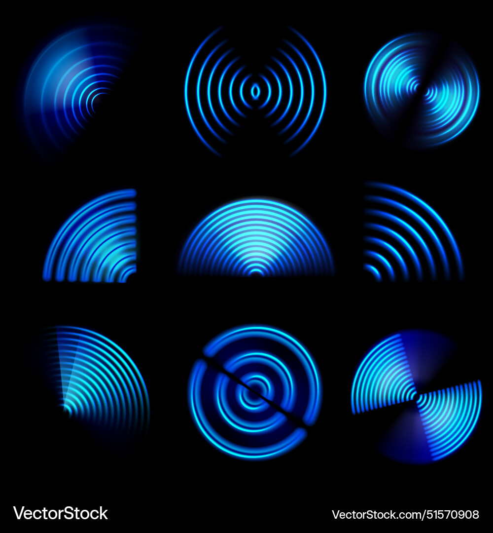 Wifi light effect internet router blue neon Vector Image