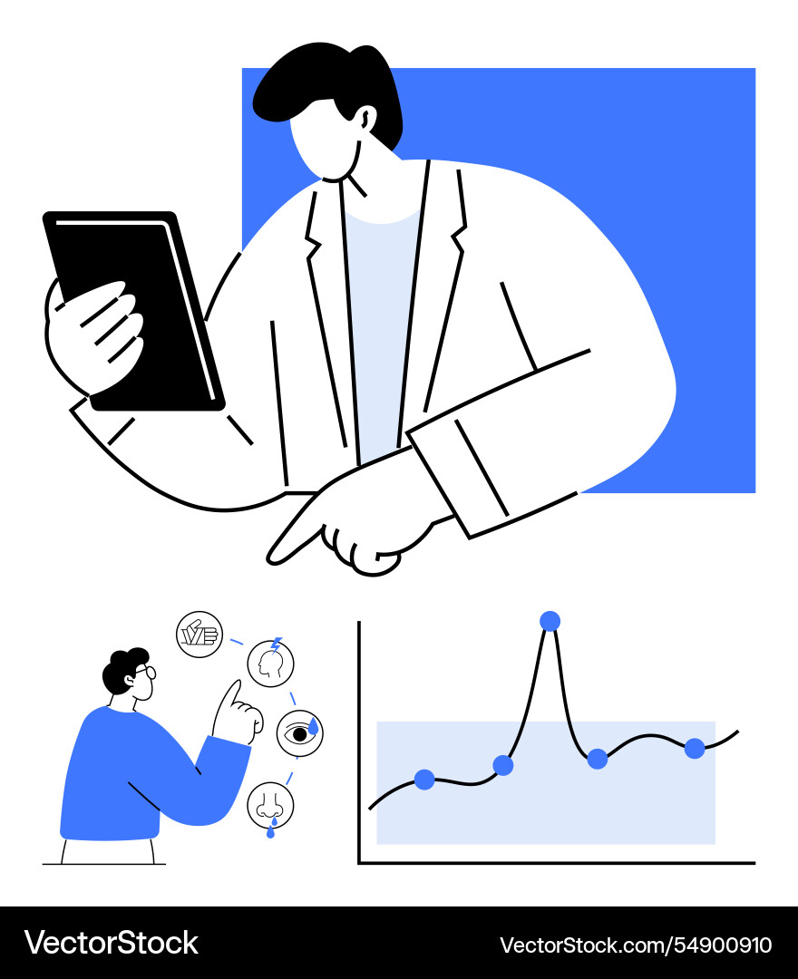 Business analysis and decision-making insightful Vector Image