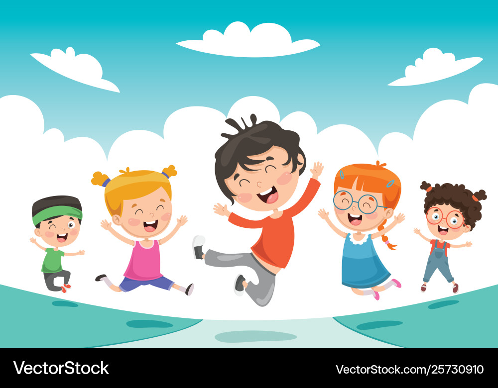 Children playing Royalty Free Vector Image - VectorStock