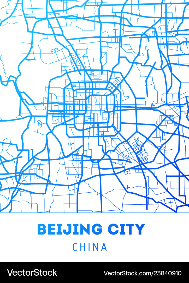 City map of beijing Royalty Free Vector Image - VectorStock