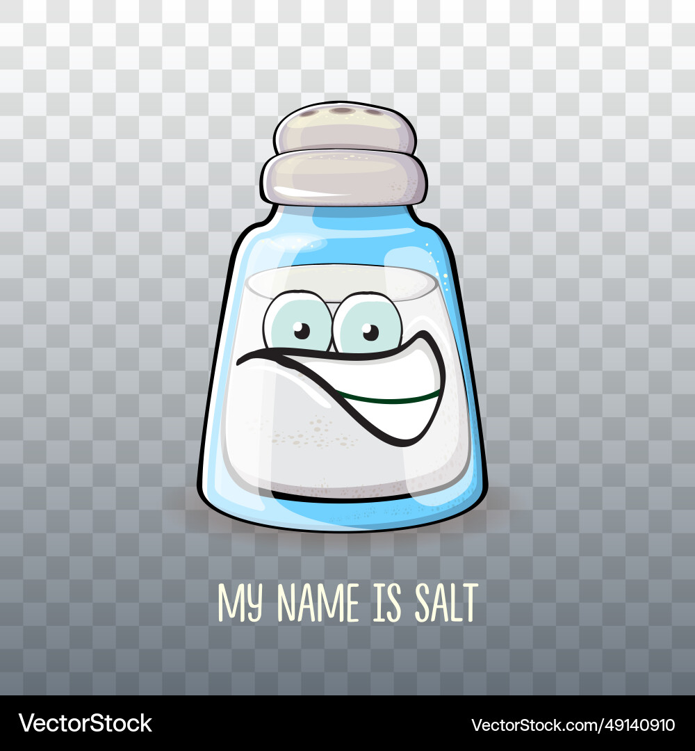 Cute cartoon salt shaker with smiling faces Vector Image