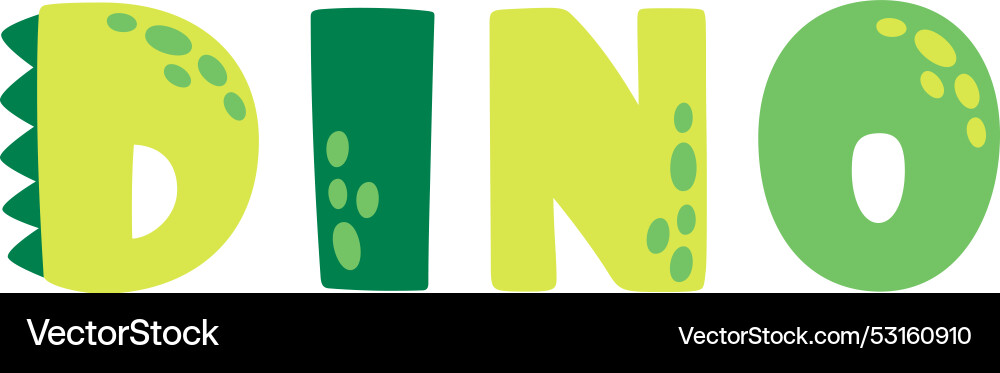 Dino lettering transcription Royalty Free Vector Image