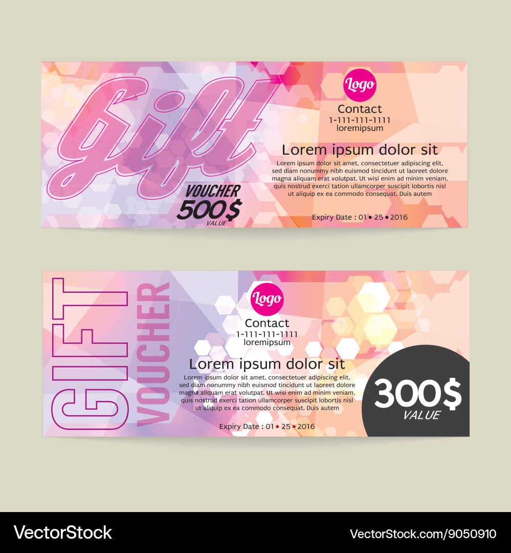 Gift voucher modern template design Royalty Free Vector