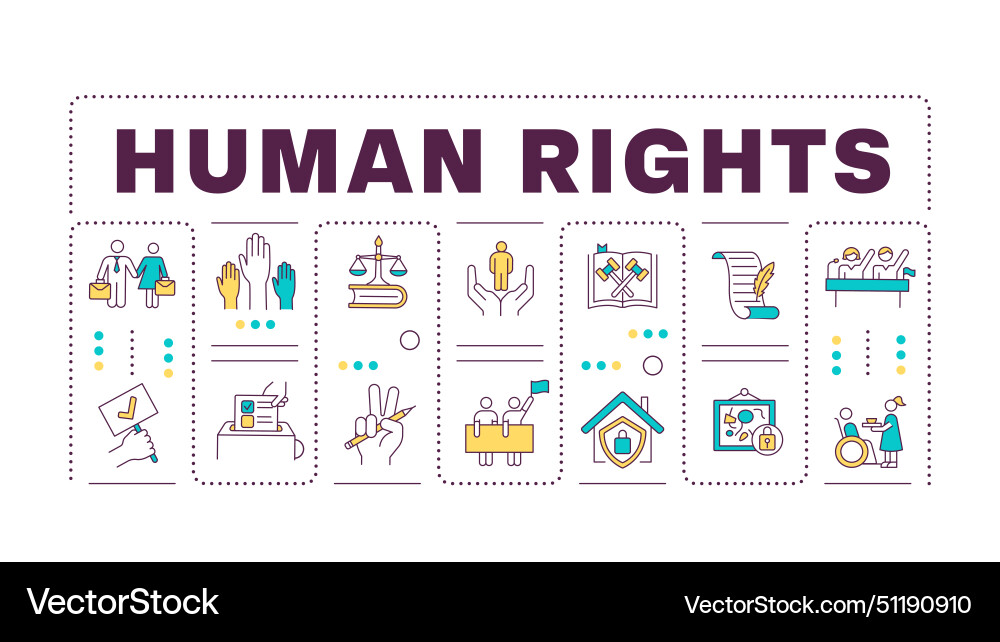 Human rights word concept isolated on white Vector Image